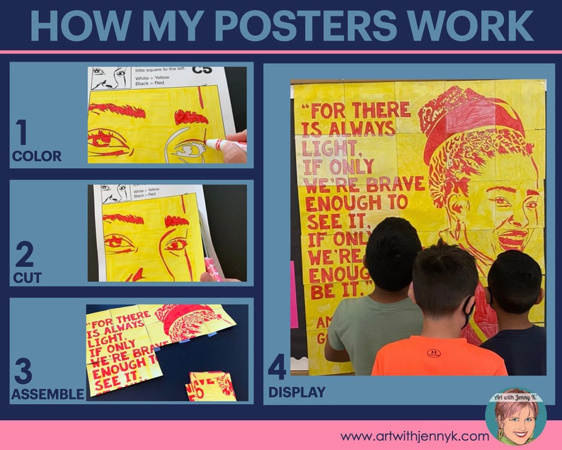 Printable Amanda Gorman Collaboration Coloring Poster | Meaningful Art ...