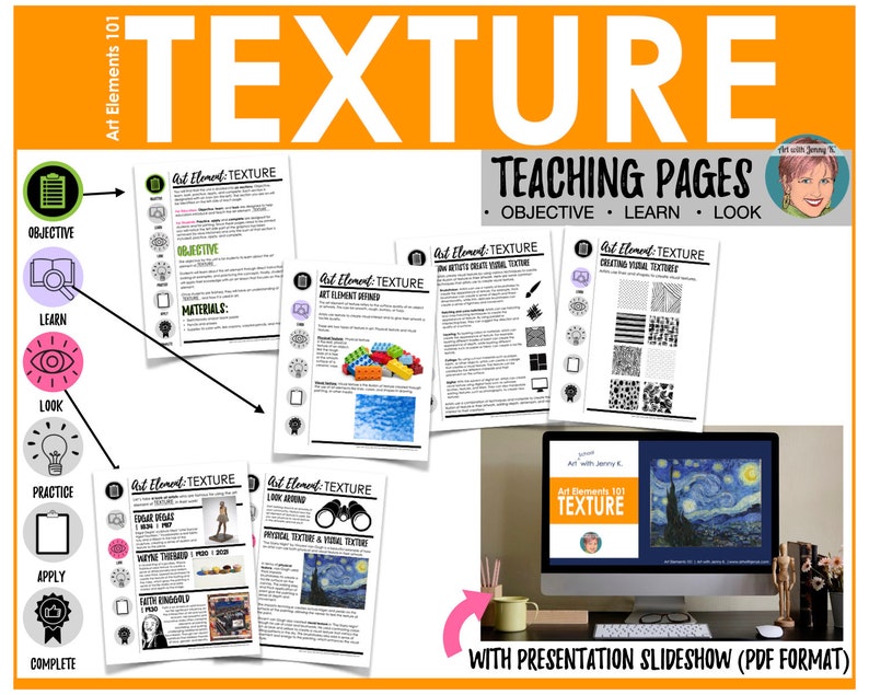 Art Elements 101 Unit 5: TEXTURE | Printable Art Lessons for Kids | Art ...