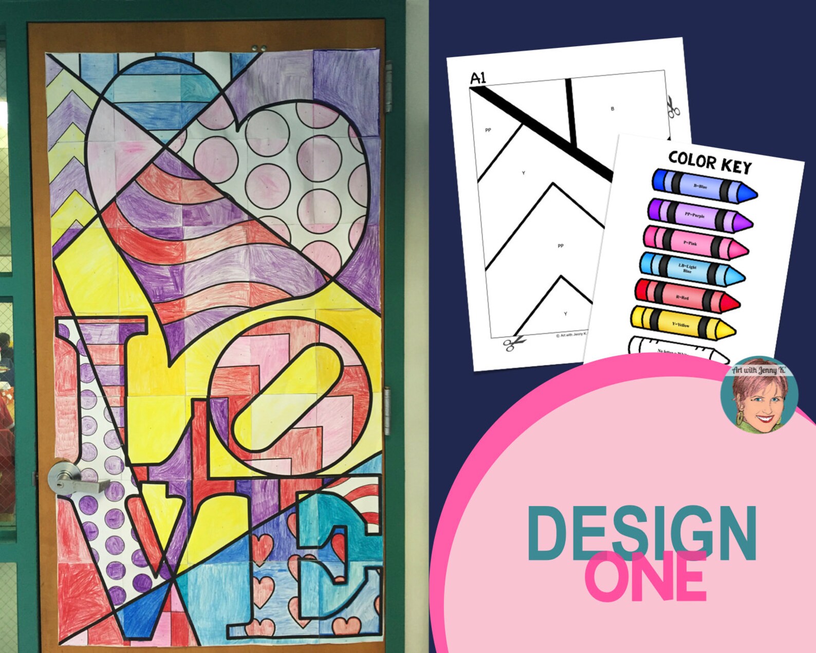 Printable Pop Art Valentine's Day Collaborative Coloring Poster ...