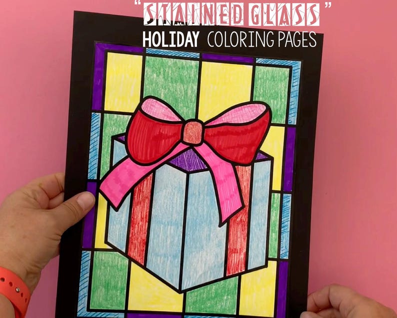 Printable "stained Glass" Holiday Coloring Pages W/ Sheets for ...