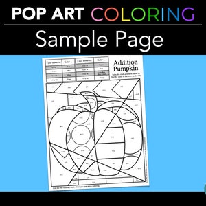 Thanksgiving Themed Color by Number Math Fact Review Coloring Pages ...