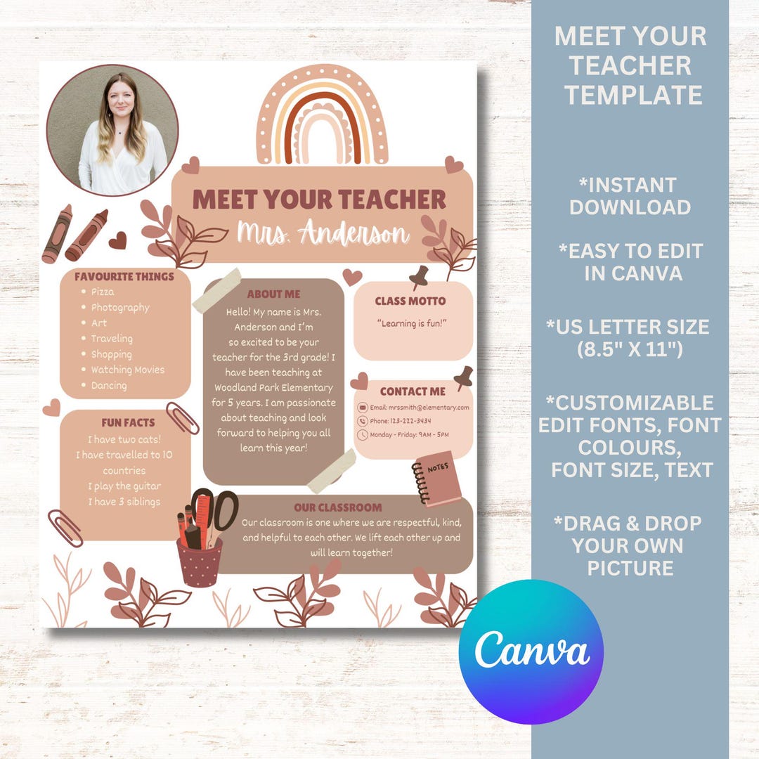 Meet the Teacher Template, Teacher Resource Letter, Back to School ...