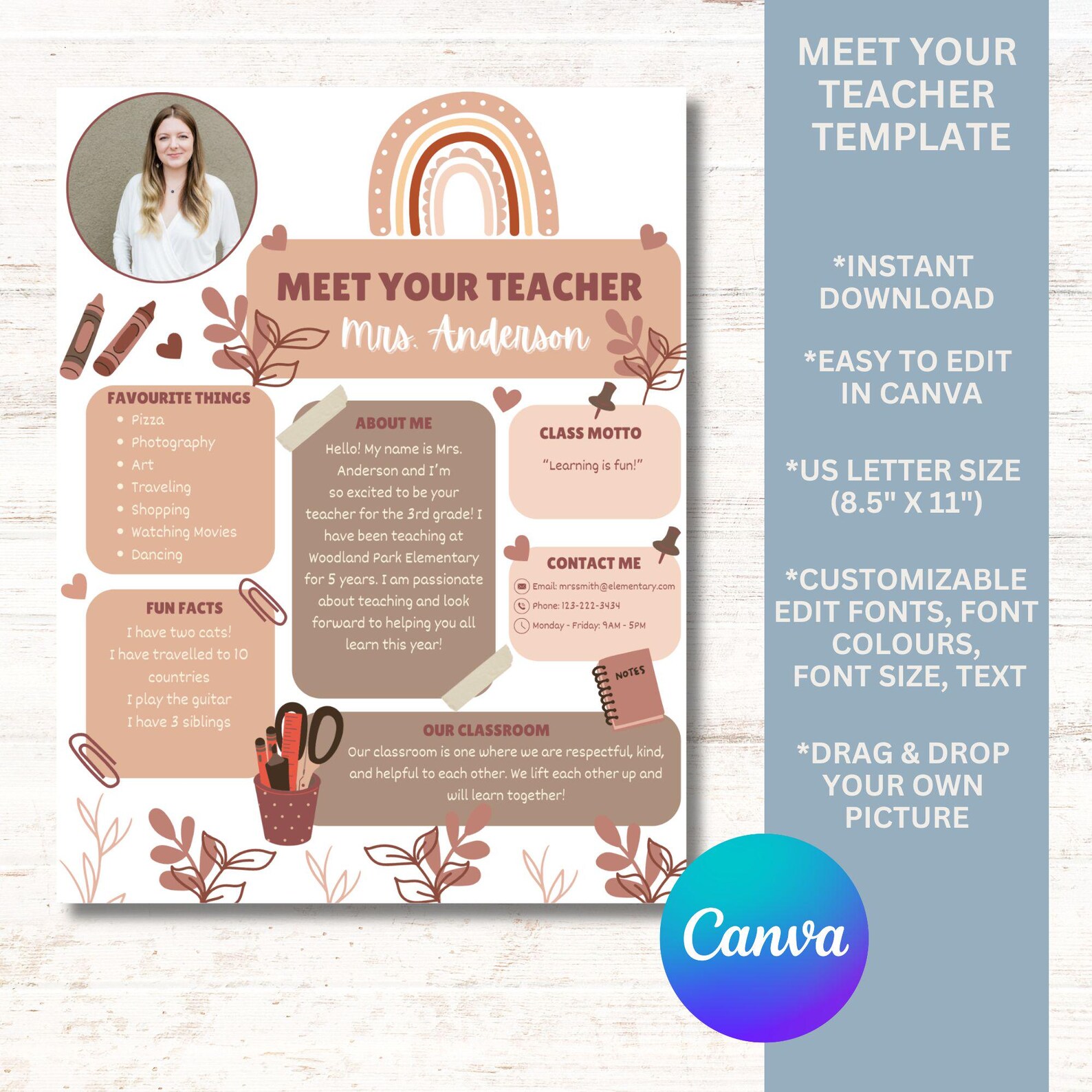 Meet the Teacher Template, Teacher Resource Letter, Back to School ...