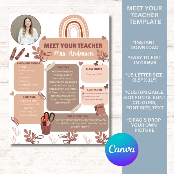 Meet the Teacher Template, Teacher Resource Letter, Back to School ...