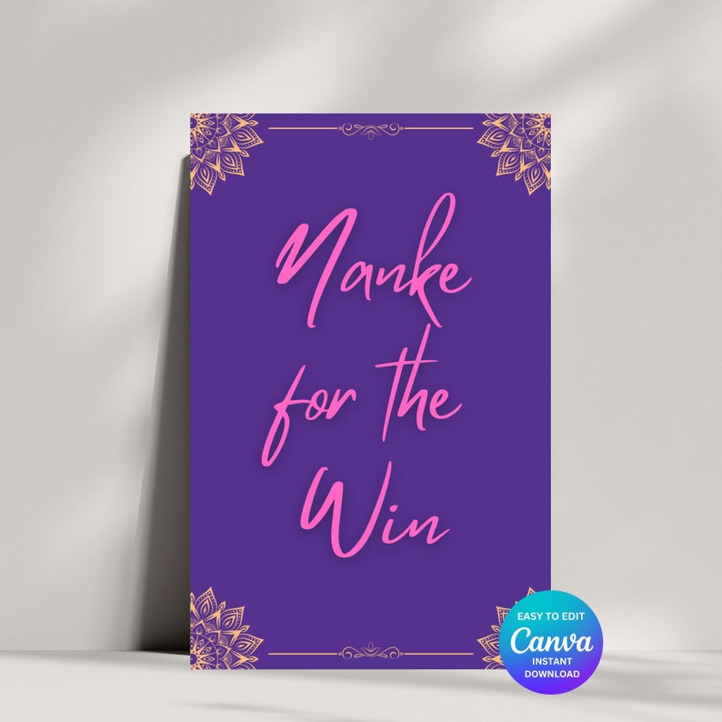 Punjabi Wedding Entry Signs: Nanke Mel Party Decor (instant Download ...