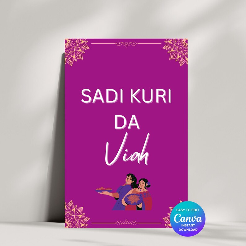 Punjabi Wedding Entry Signs: Nanke Mel Party Decor (instant Download ...