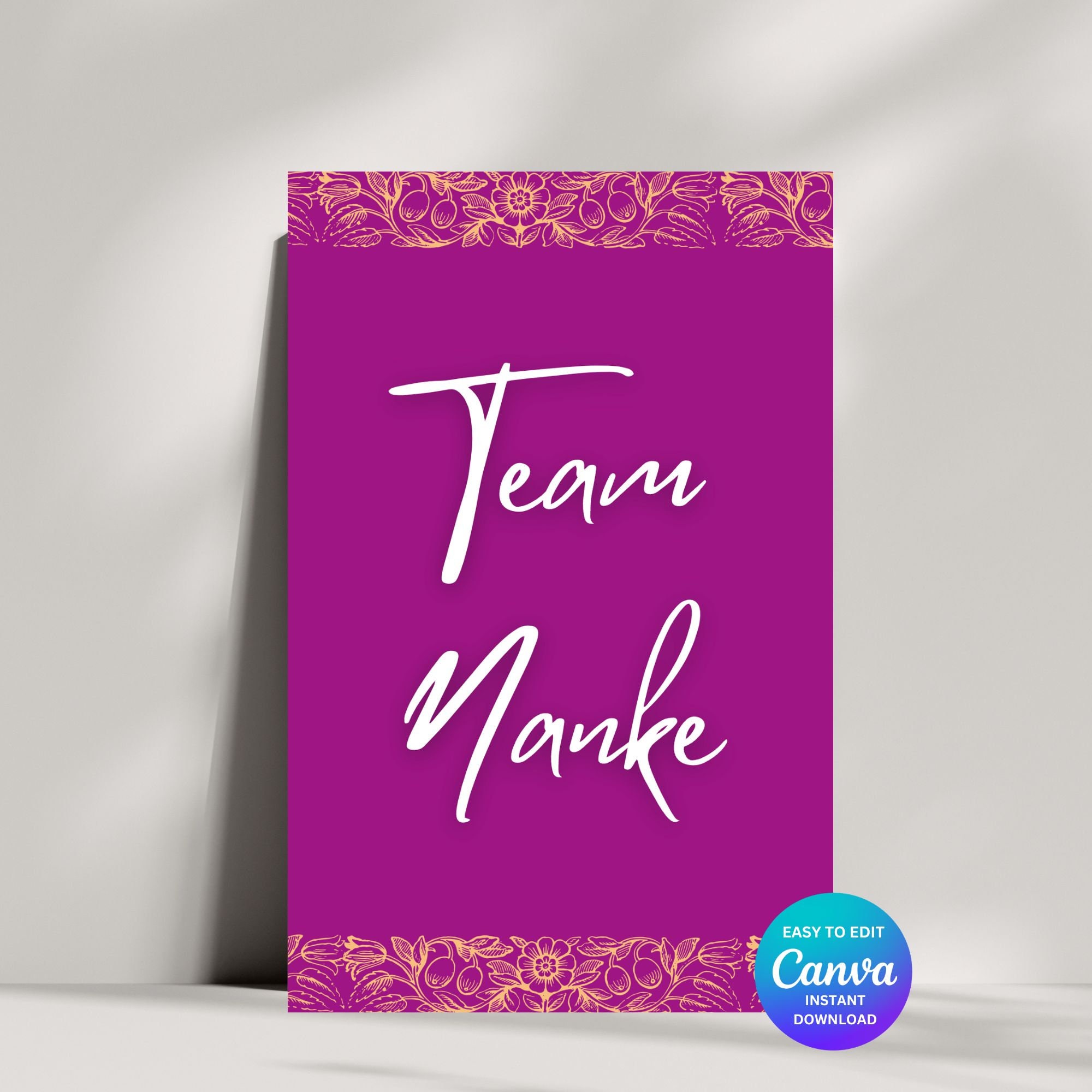 Punjabi Wedding Entry Signs: Nanke Mel Party Decor (instant Download ...