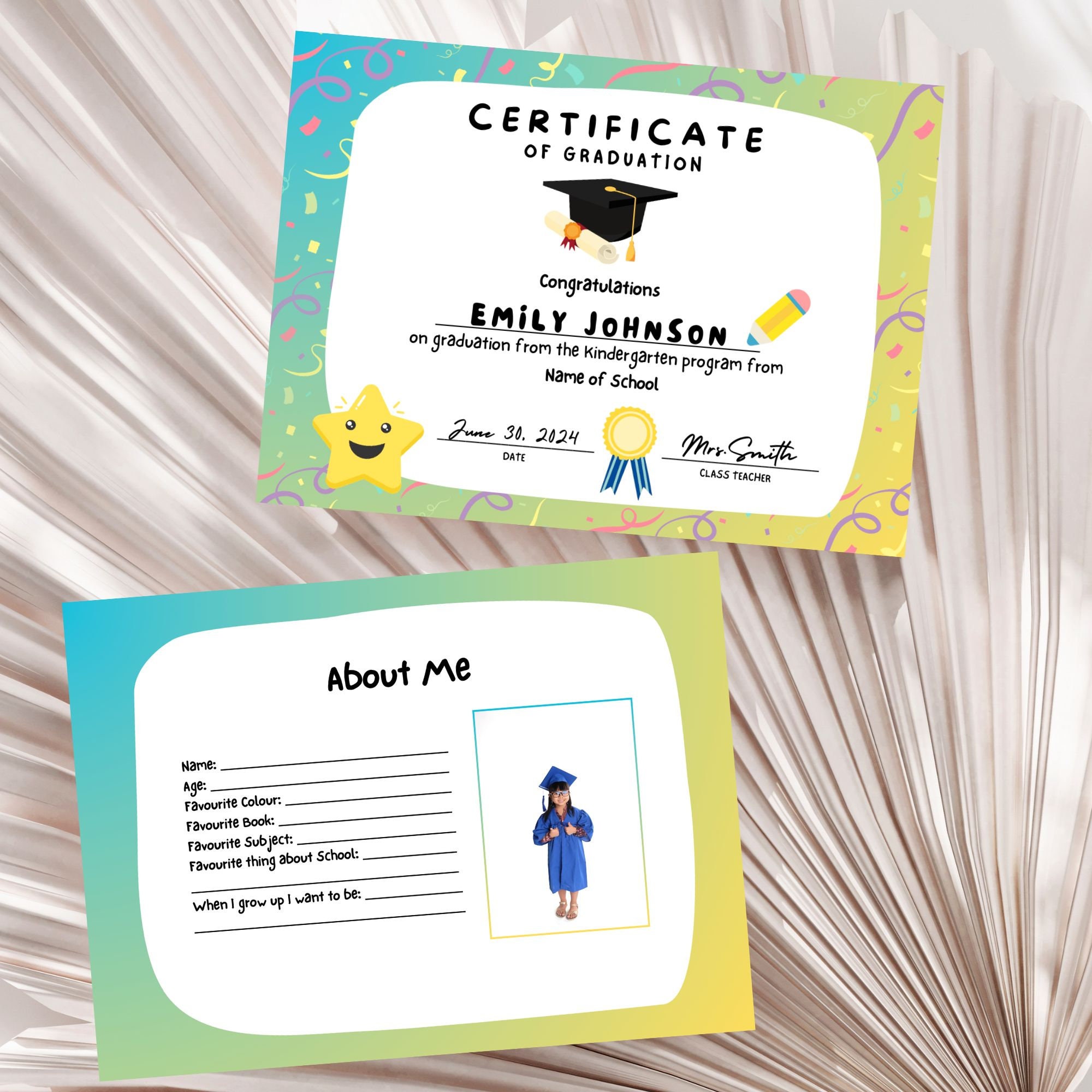 Kindergarten Graduation Certificate, Preschool Graduation Diploma ...