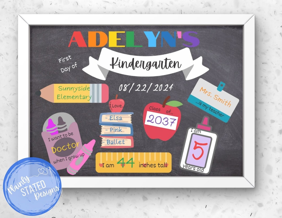 Back to School Sign First Day of School Poster Digital Download School ...