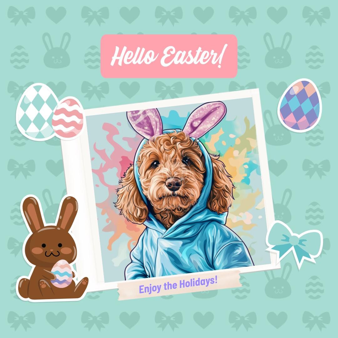Goldendoodle Easter Bunny SVG PNG Digital Download Printable Digital ...