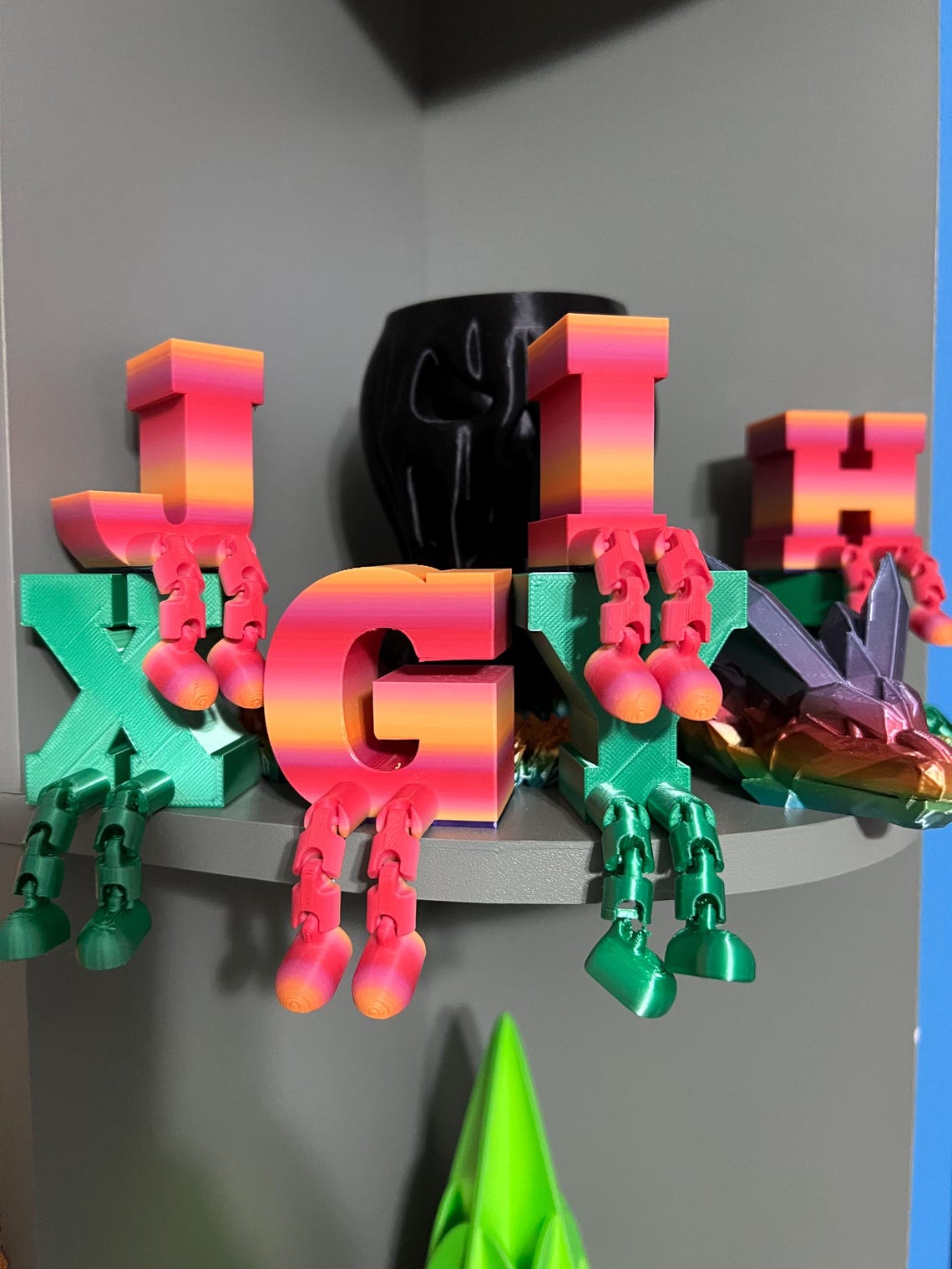 Whimsical Articulating Letter Figurines With Legs | Desk Shelf Decor ...