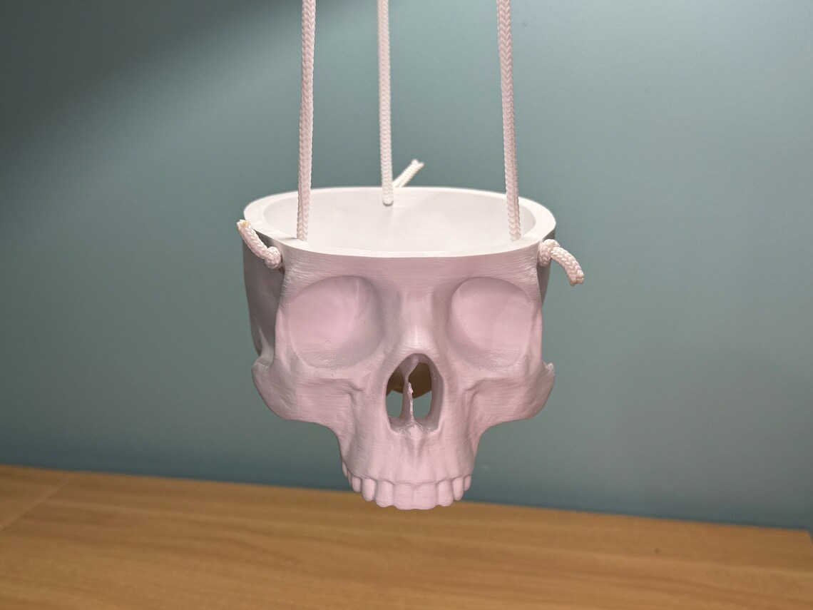 Hanging Skull Planter - 3D Printed Succulent Pot - Gothic Home Decor ...