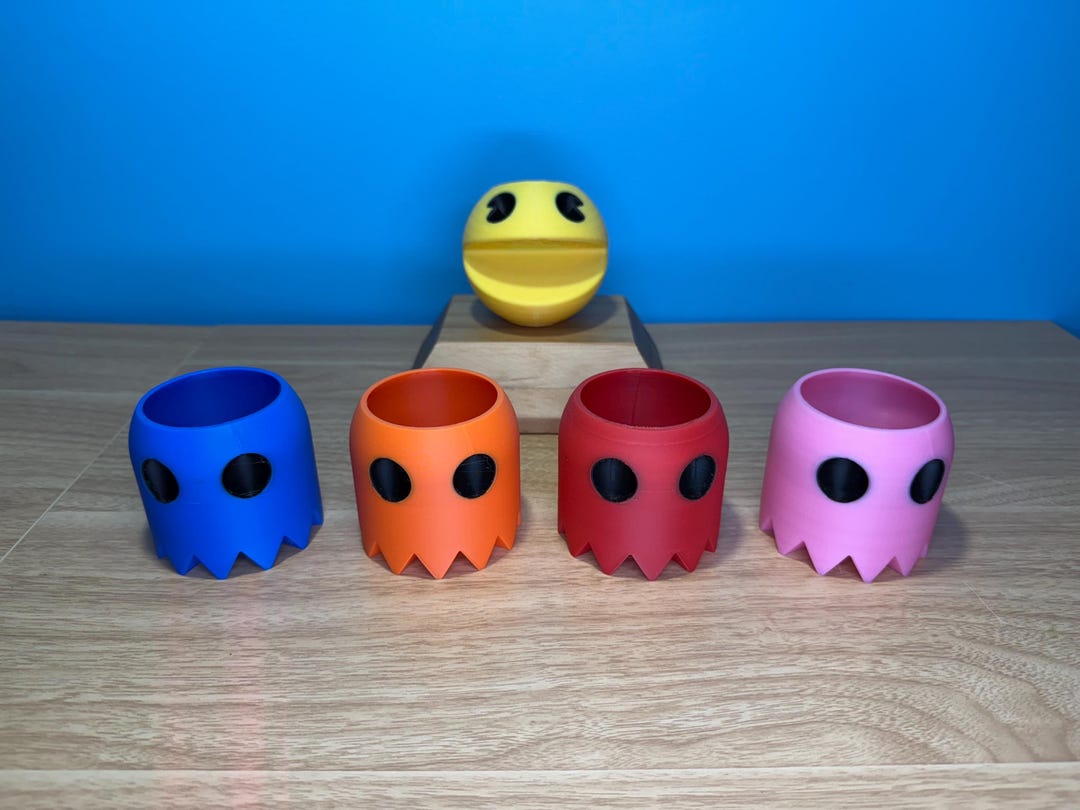 Pac Man Planter - 3D Printed Retro Gaming Decor - Video Game Inspired ...