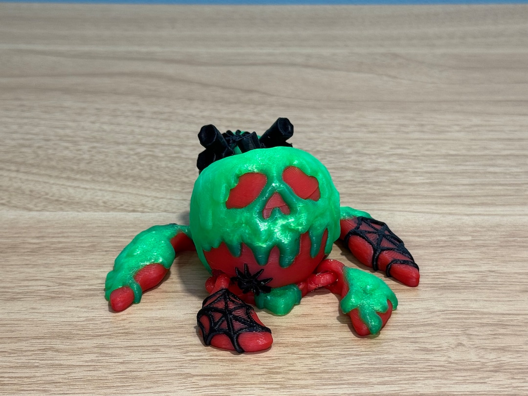 Poison Apple Turtle 3D Printed Fidget Toy, Articulated Sea Turtle Desk ...