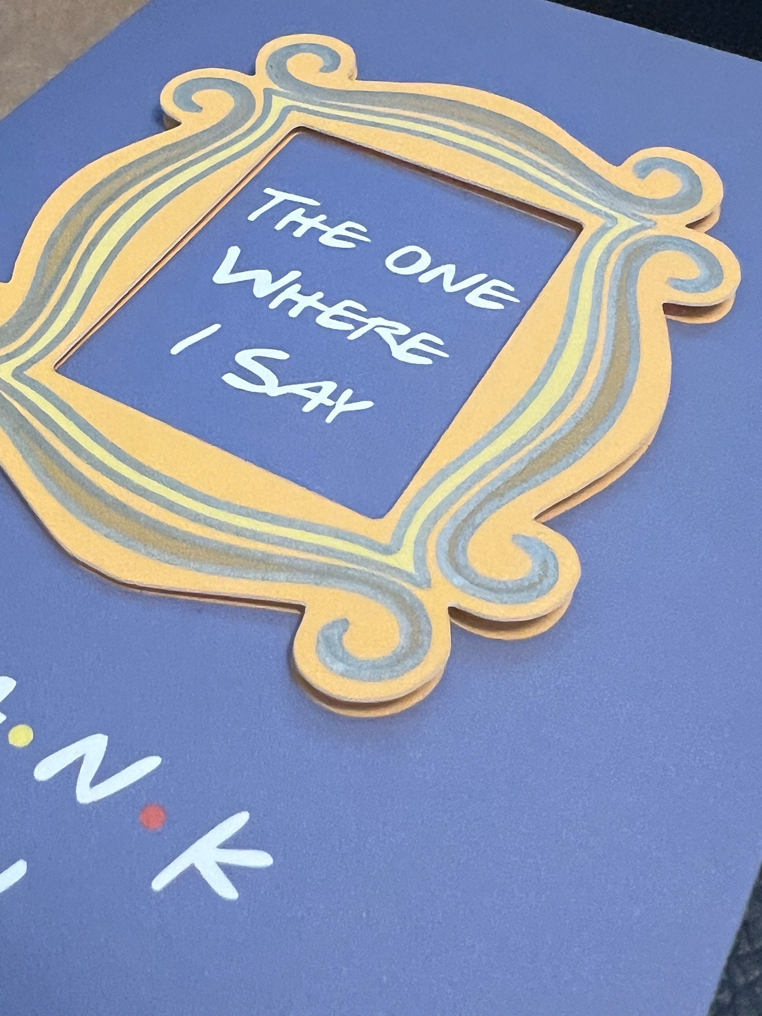 Friends Themed Thank You Card With Paper Friends Frame 3D Look - Etsy