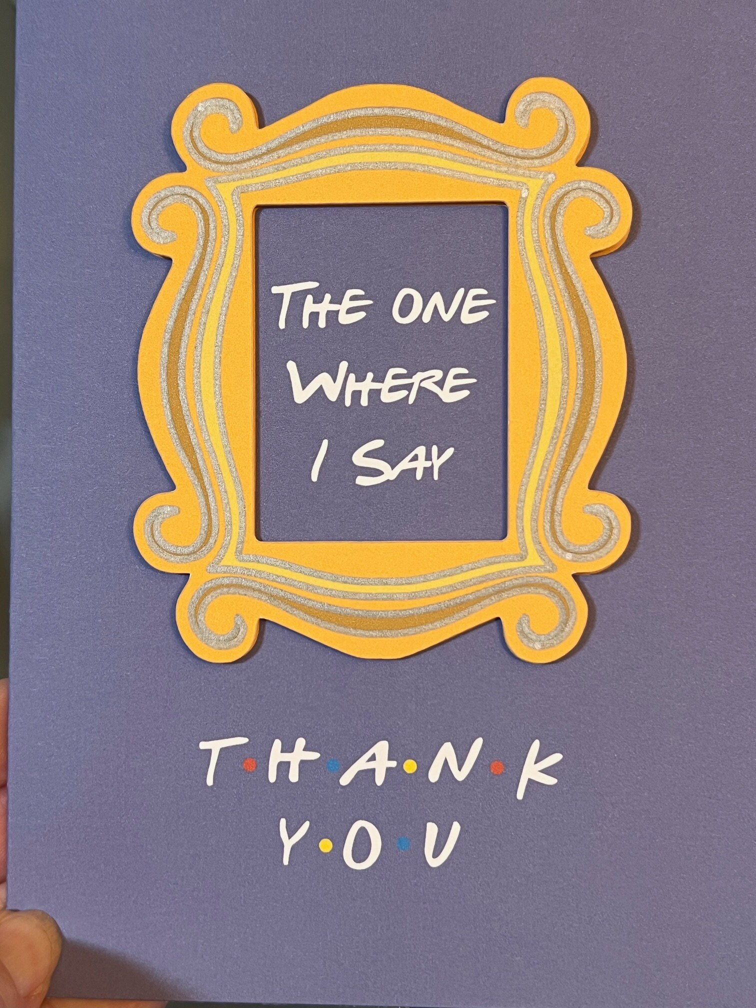 Friends Themed Thank You Card With Paper Friends Frame 3D Look - Etsy