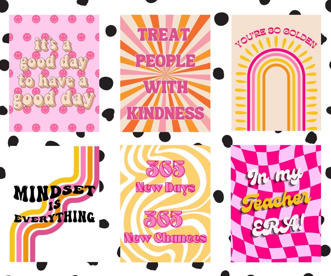 Retro Classroom Poster Bundle- 12 Posters - Etsy