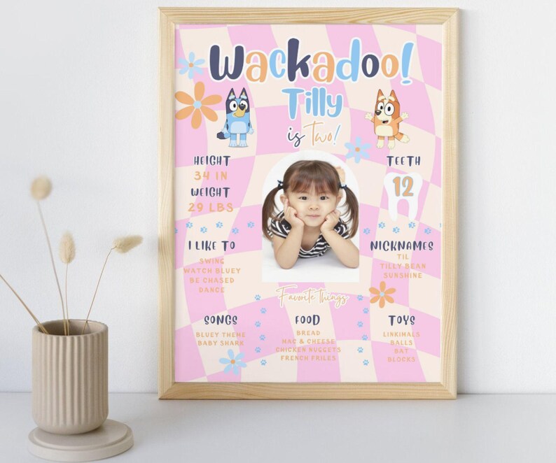 Editable Bluey Milestone Poster - Etsy Australia