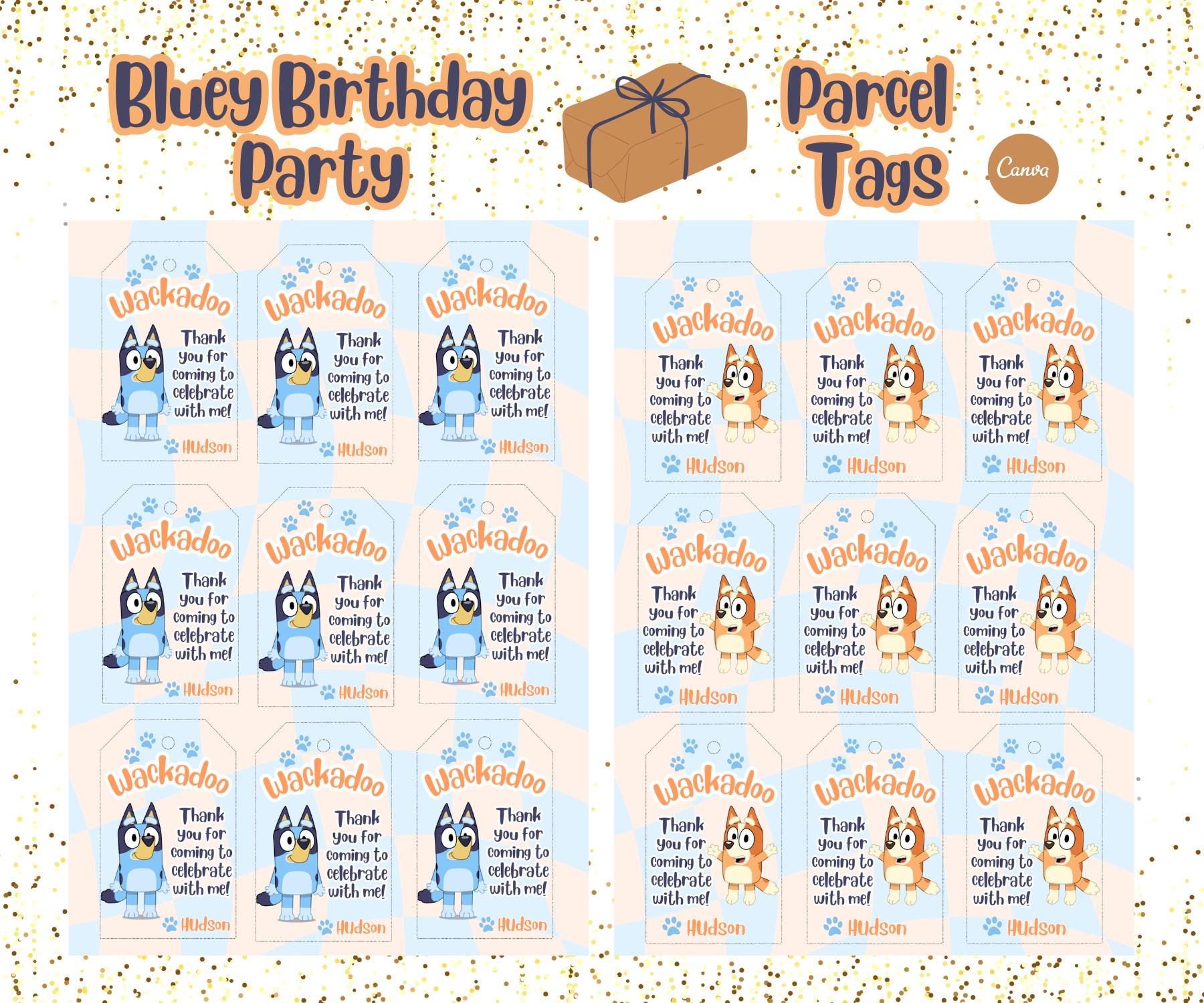 Bluey Birthday Gift Tags- Editable - Etsy