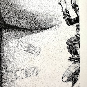 Avant-garde Stipple Ink Print: "tough Skin" Feminist Art - Etsy