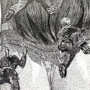 Avant-garde Stipple Ink Print: "tough Skin" Feminist Art - Etsy