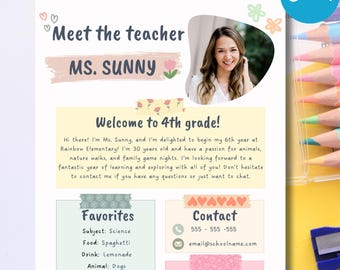 Meet the Teacher Template, Meet the Teacher Letter, Canva Meet the ...