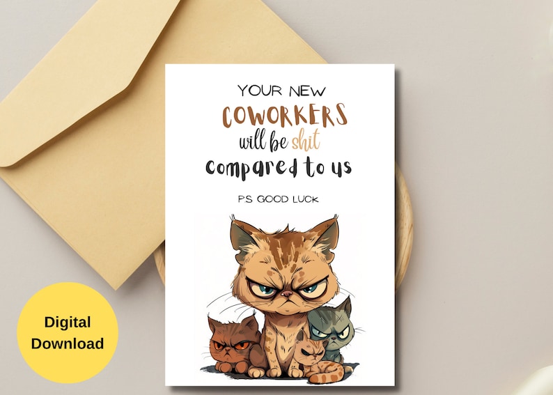 Say Goodbye With Humor: Farewell Card for a New Job, Coworker Gift ...