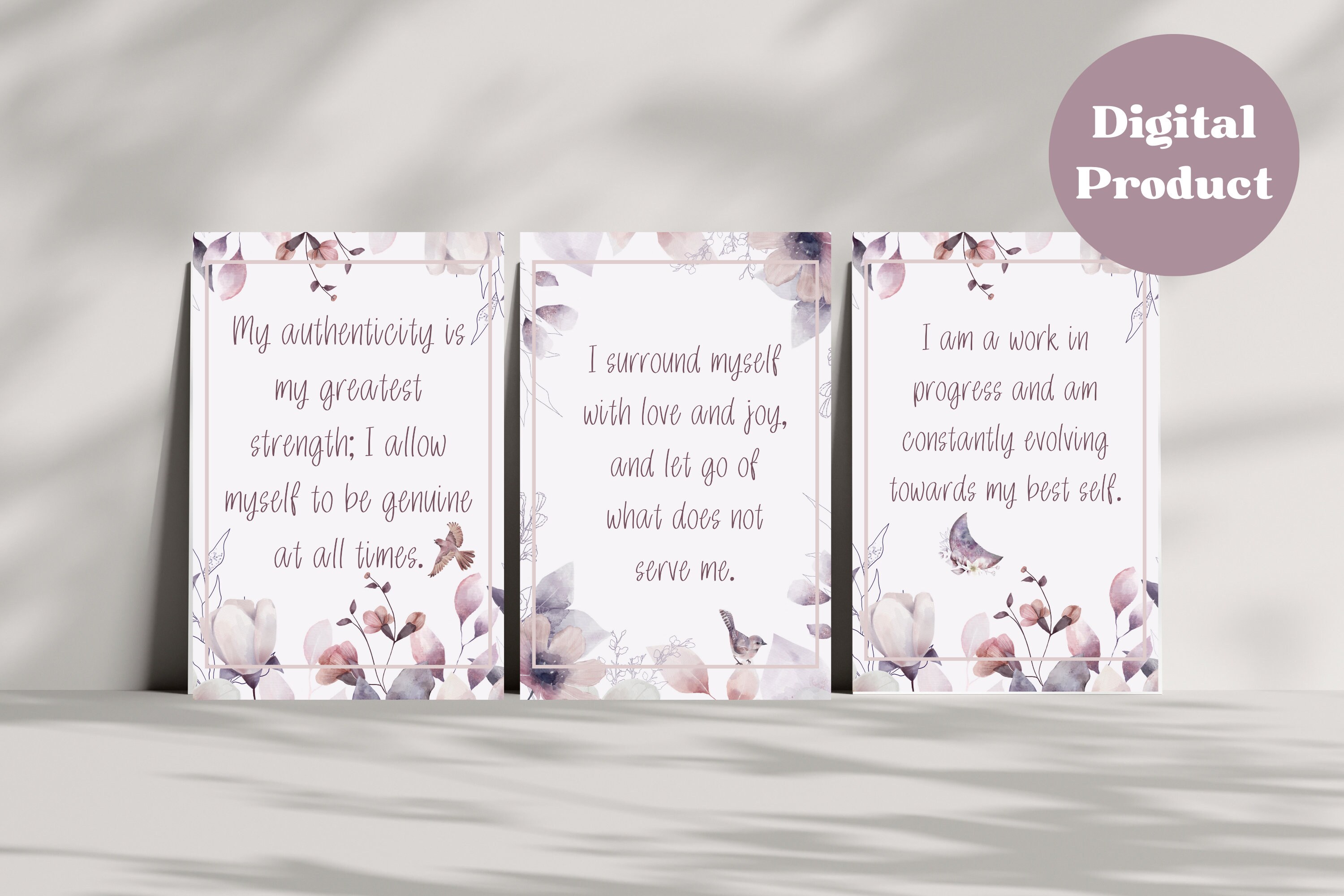 20 Affirmation Cards Digital Download, Self-love Affirmation Deck ...