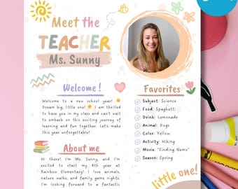 Meet the Teacher Template, Teachers Favorite Things Editable, All About ...