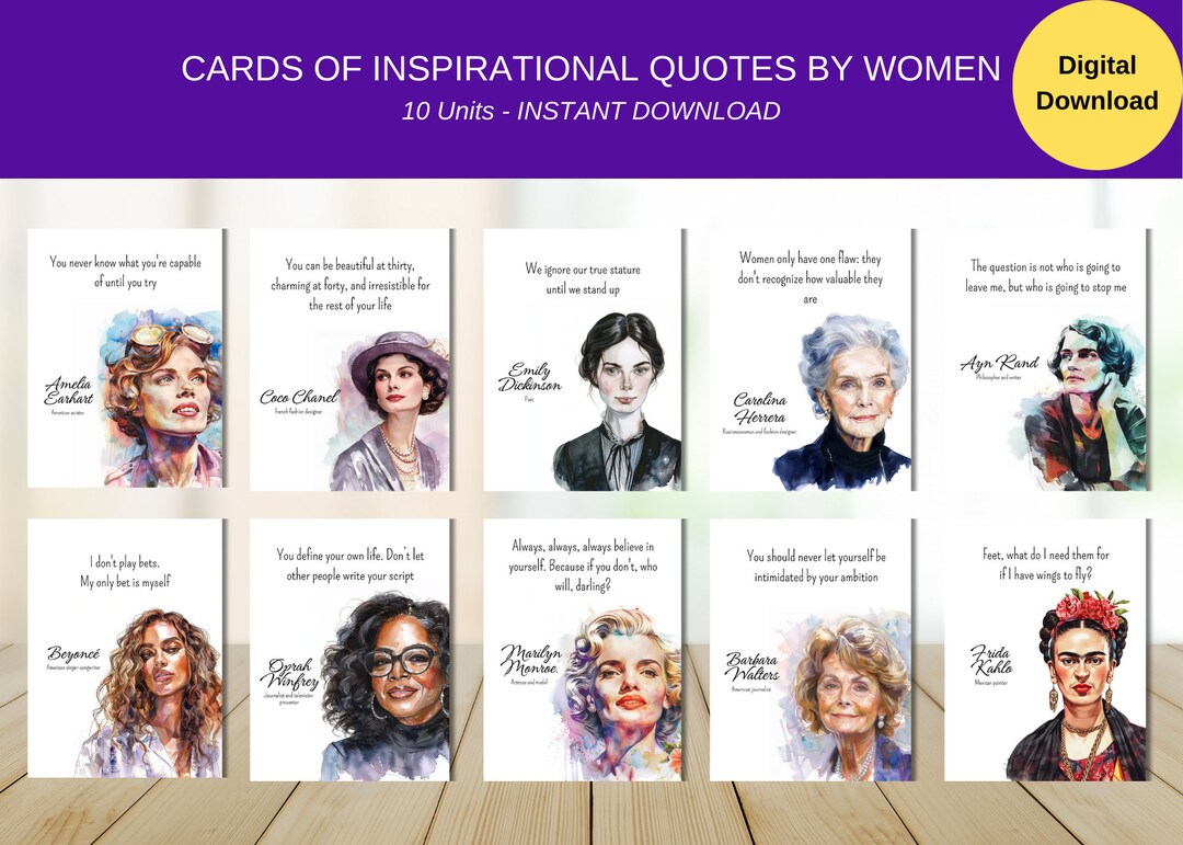 Printable Inspirational Women's Quote Cards, International Women's Day ...