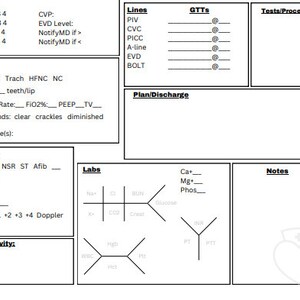 Neuro ICU RN Report Sheet | Neurological Critical Care ICU Report Sheet ...