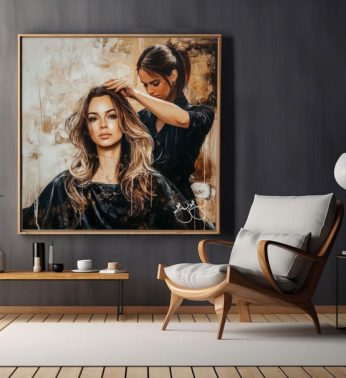 Unique Hair Salon Art: Timeless Beauty - One-of-a-kind Hair Salon Wall ...