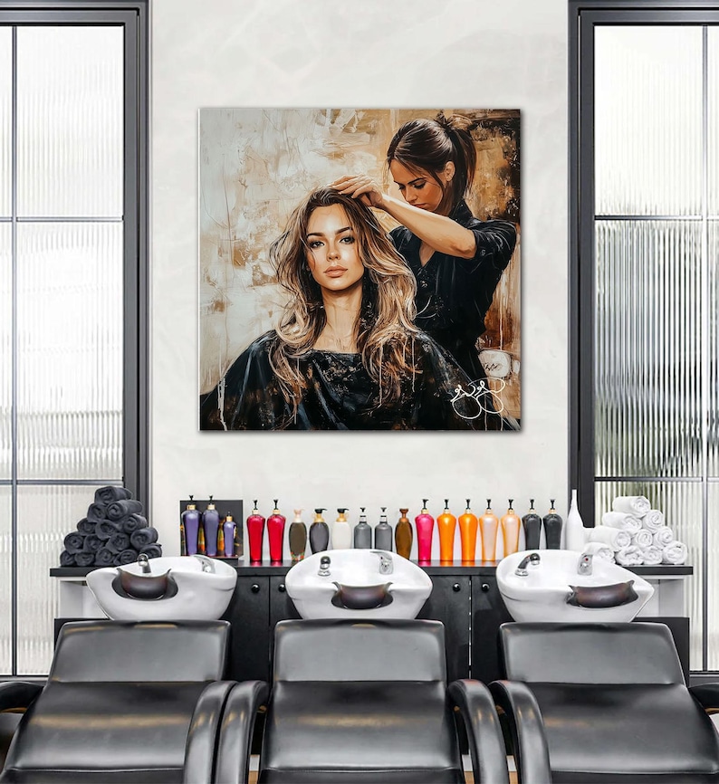 Unique Hair Salon Art: Timeless Beauty - One-of-a-kind Hair Salon Wall ...