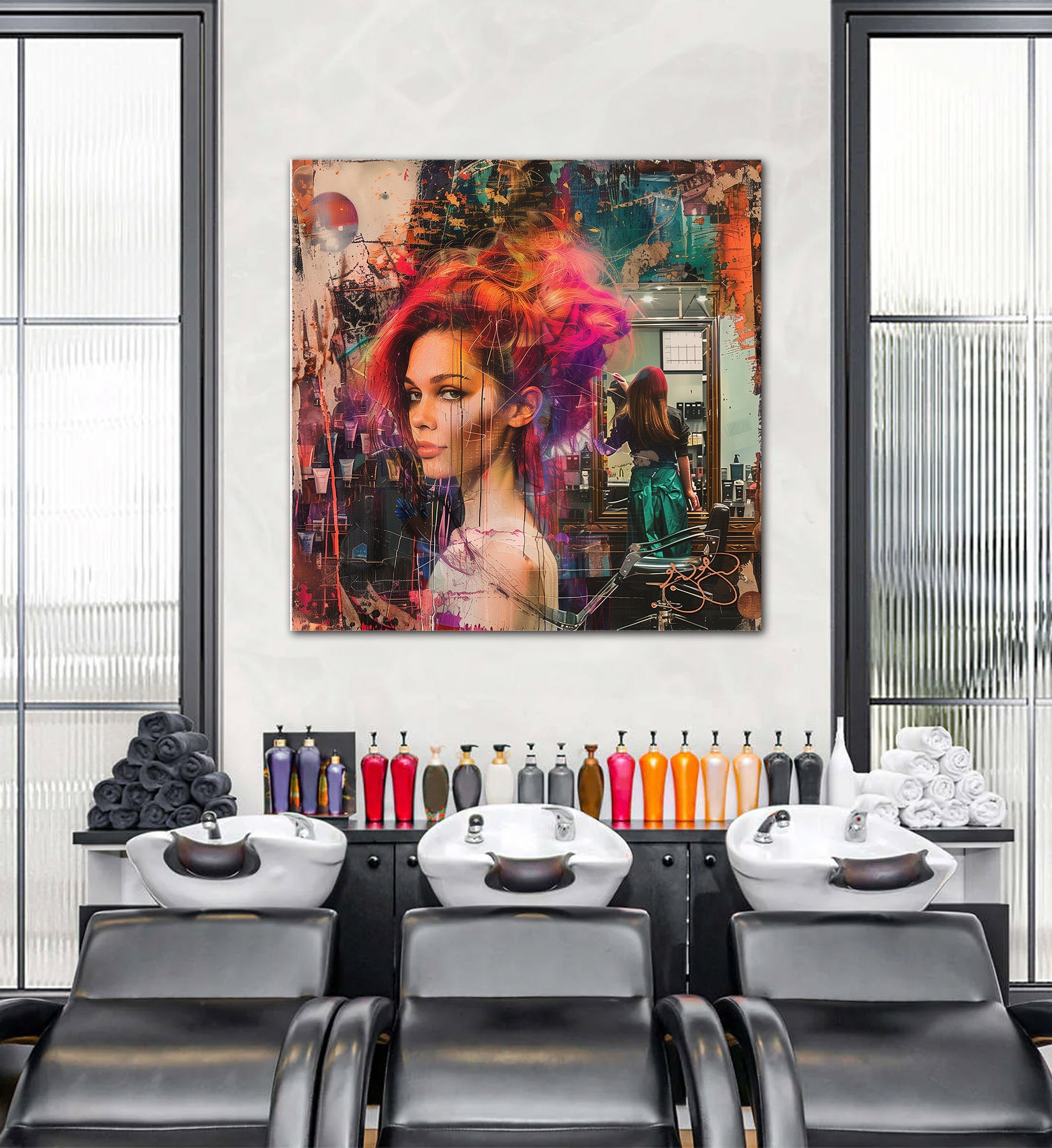 Unique Hair Salon Art: Vibrant Salon Muse - One-of-a-kind Hair Salon ...