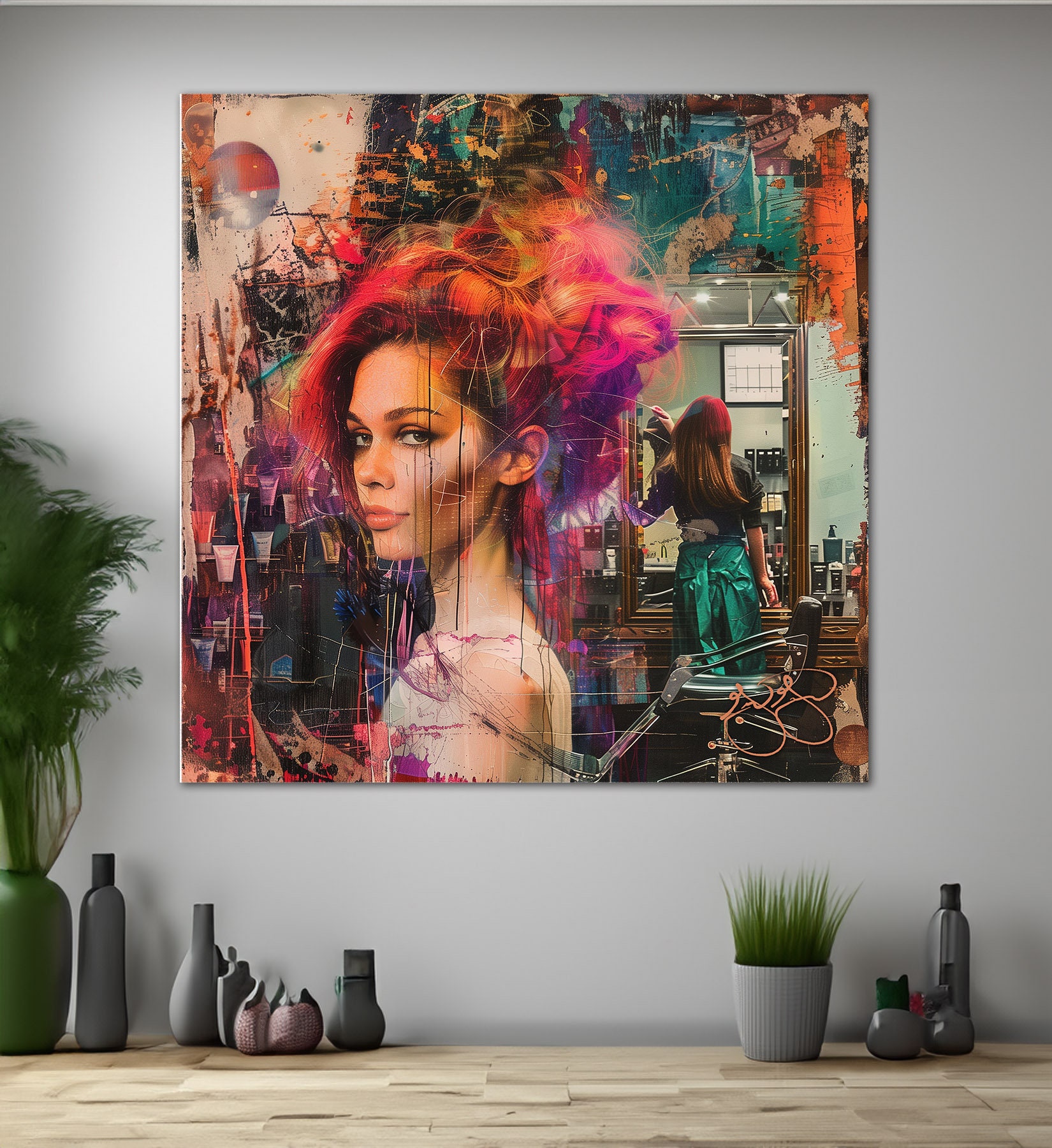Unique Hair Salon Art: Vibrant Salon Muse - One-of-a-kind Hair Salon ...