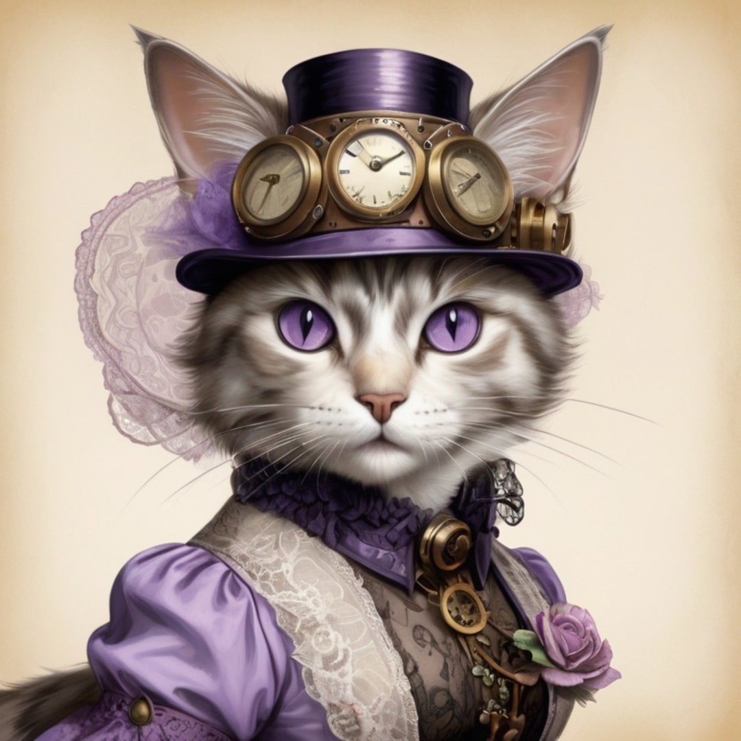 Steampunk World Cat Series- Victoria - Etsy