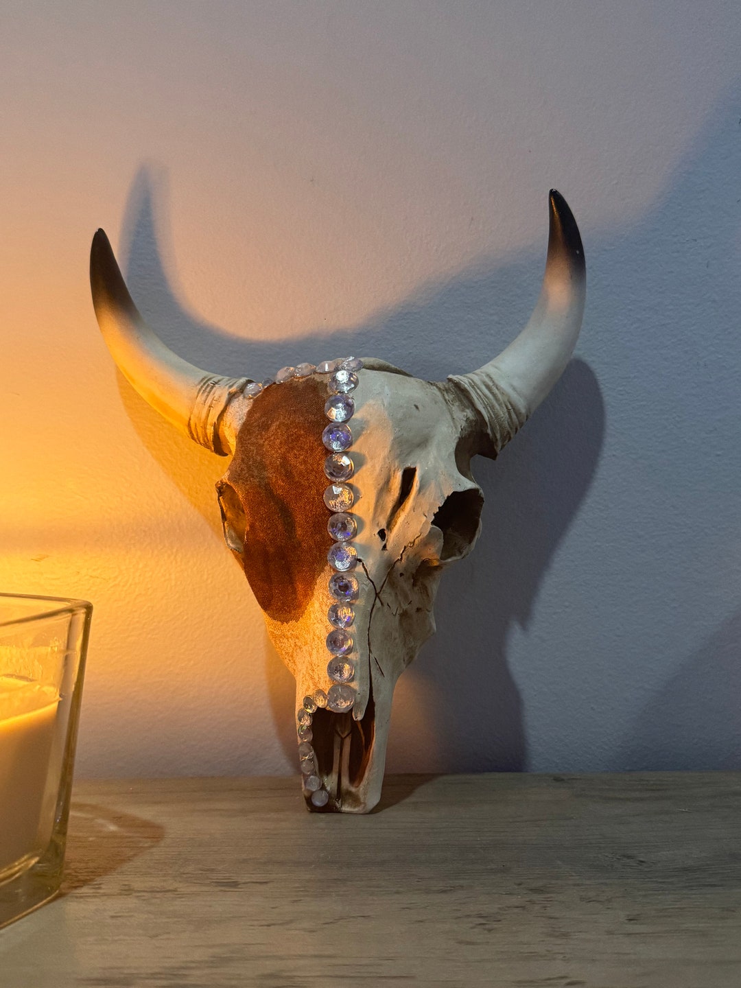 9 Cow Skull Decor With Horns Cowhide Skull Western Decor Steer Skull ...