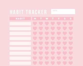 Habit Tracker Chart - Etsy
