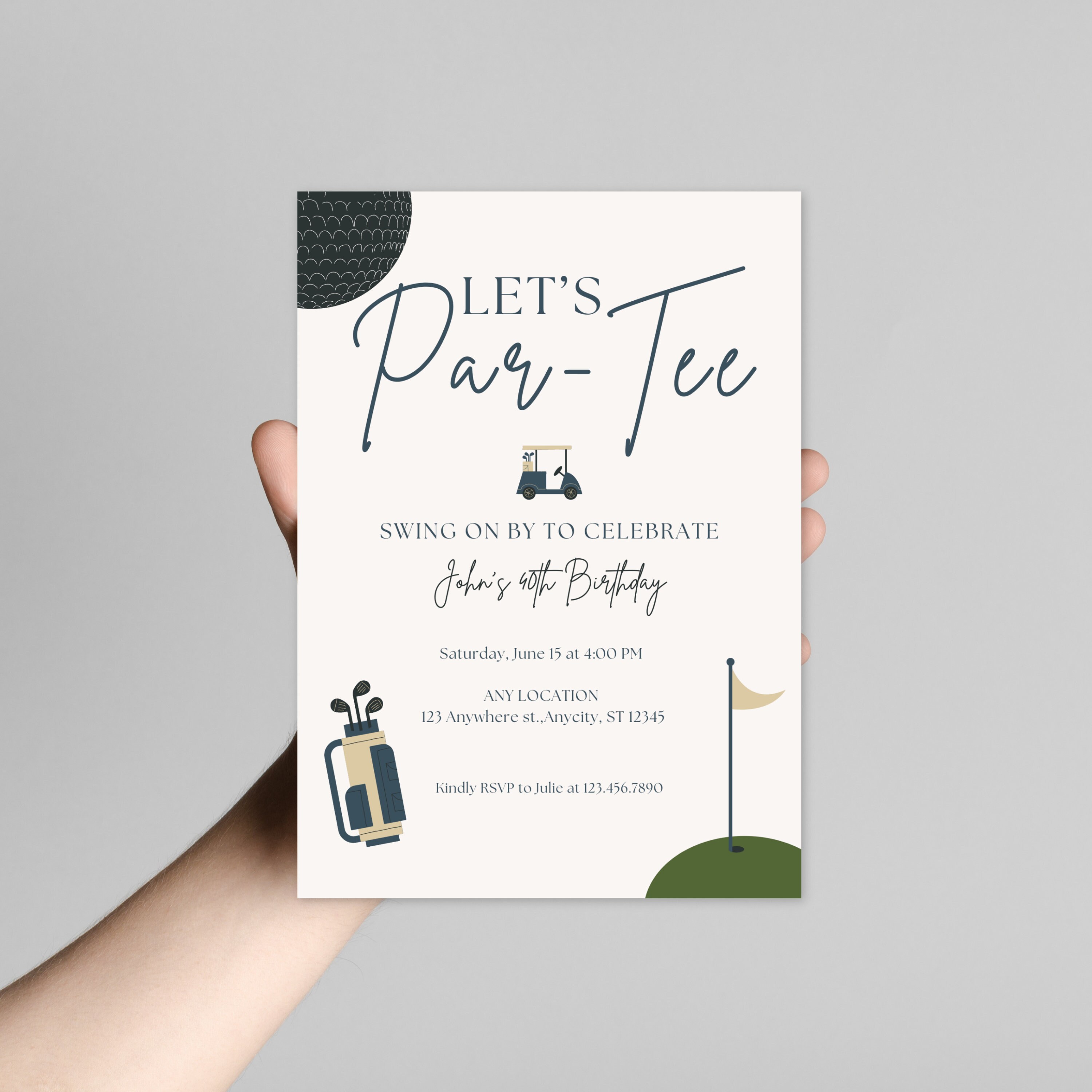 Golf Birthday Invitation, Let's Par-tee, Editable Golf Invitation ...