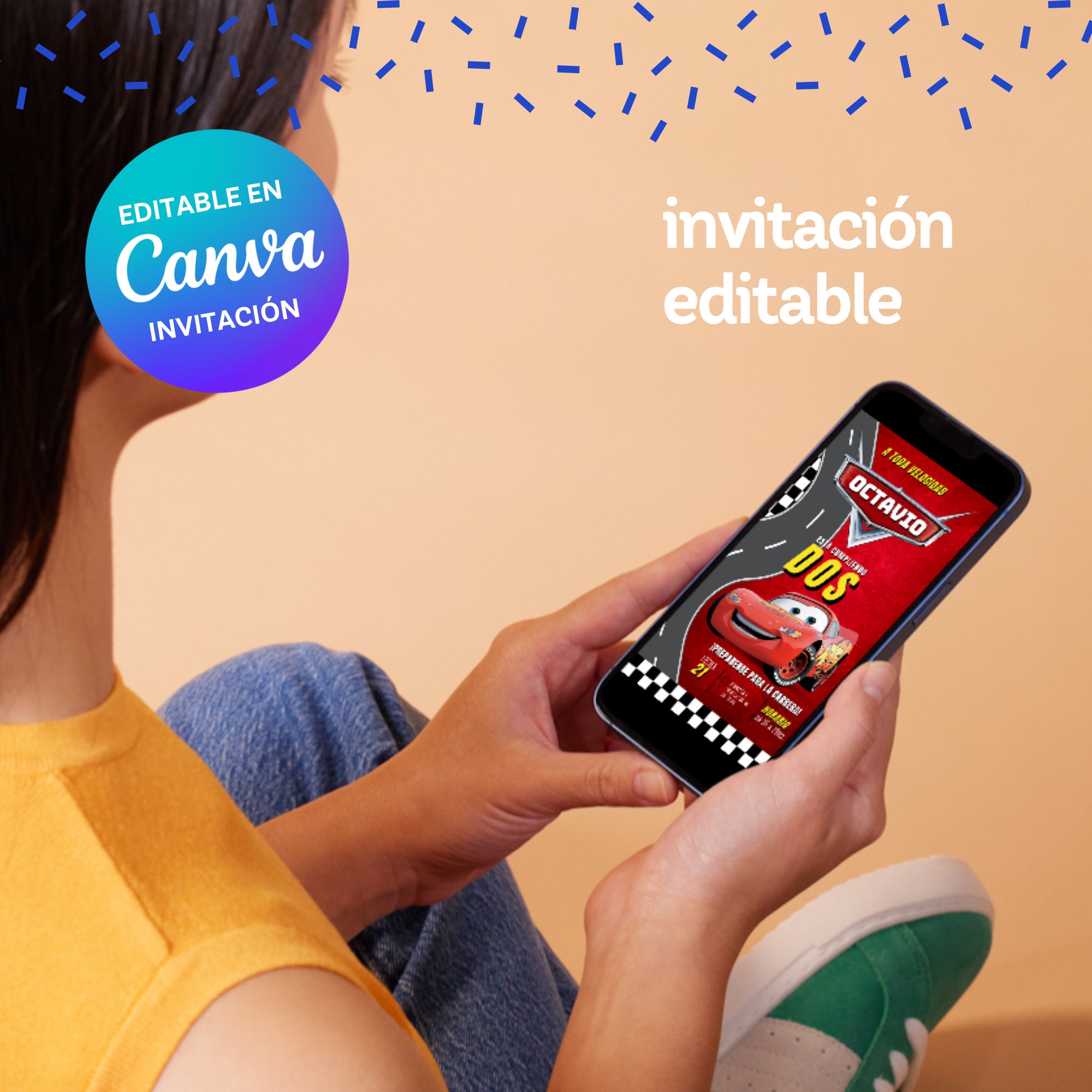 Invitación de cumpleaños de Cars, invitación de Rayo McQueen ...
