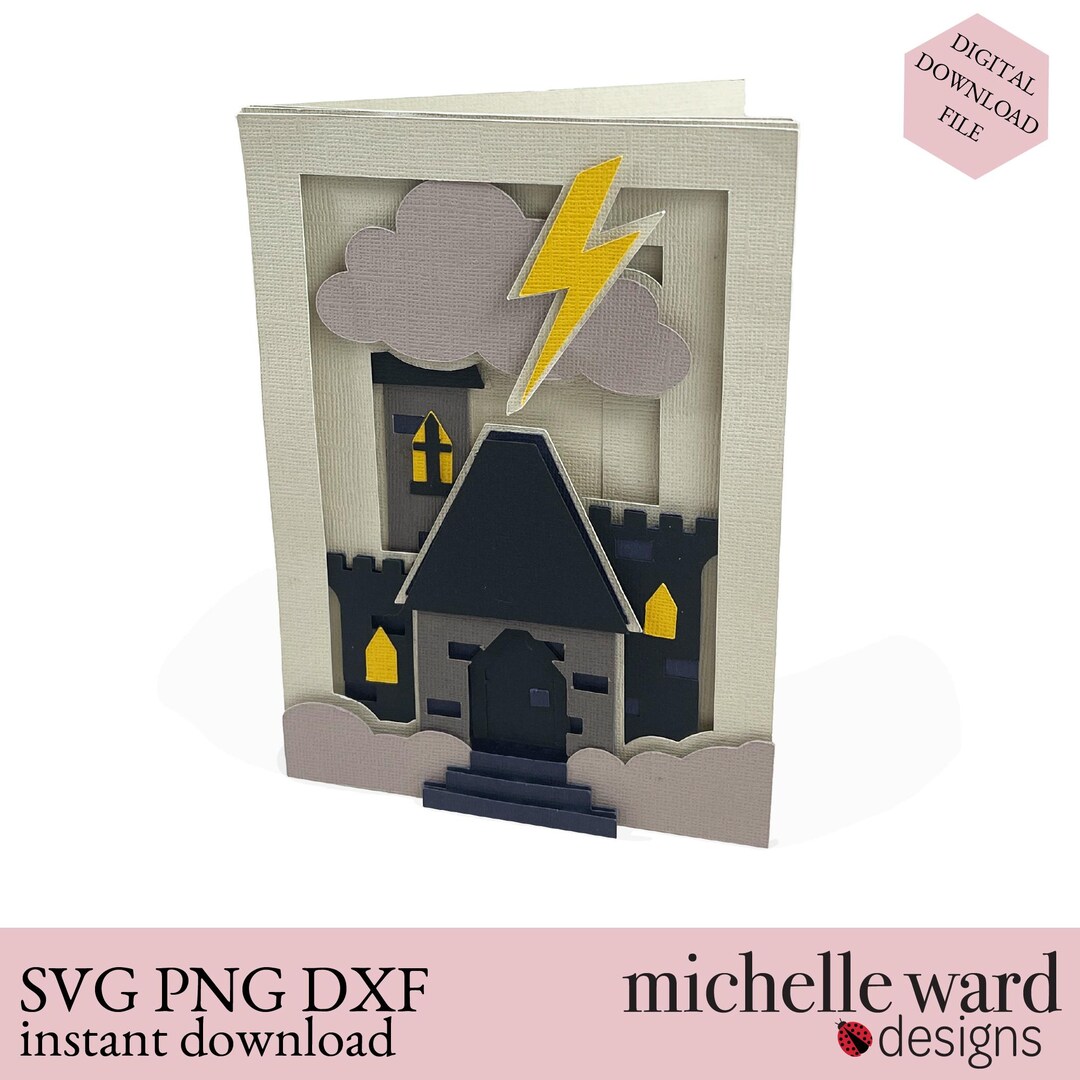 3D Layered Castle Shadow Box Card: Halloween Castlecore Design - Etsy