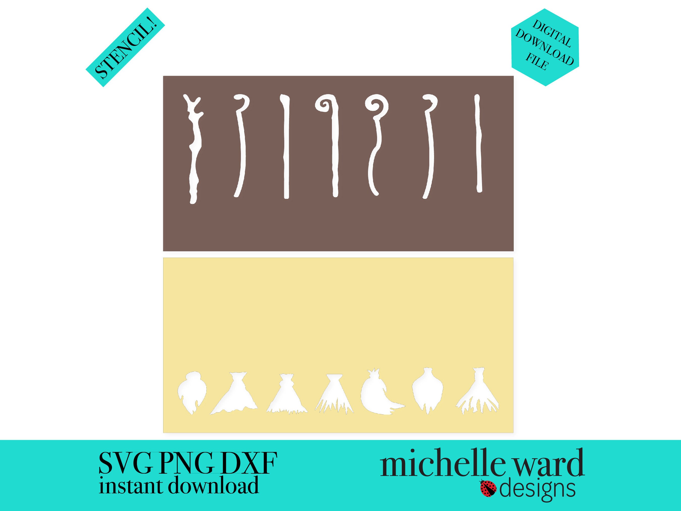 7 Brooms Stencil Set, Broom, Witch Broom, Halloween Svg Bundle, Spooky ...