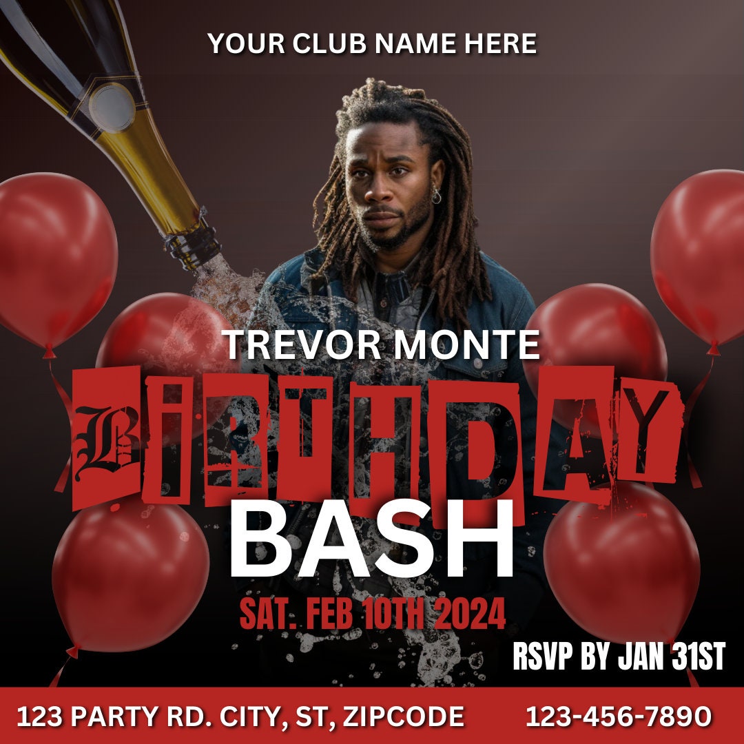 Editable Birthday Party Flyer Template, Customizable DIY Invitation ...