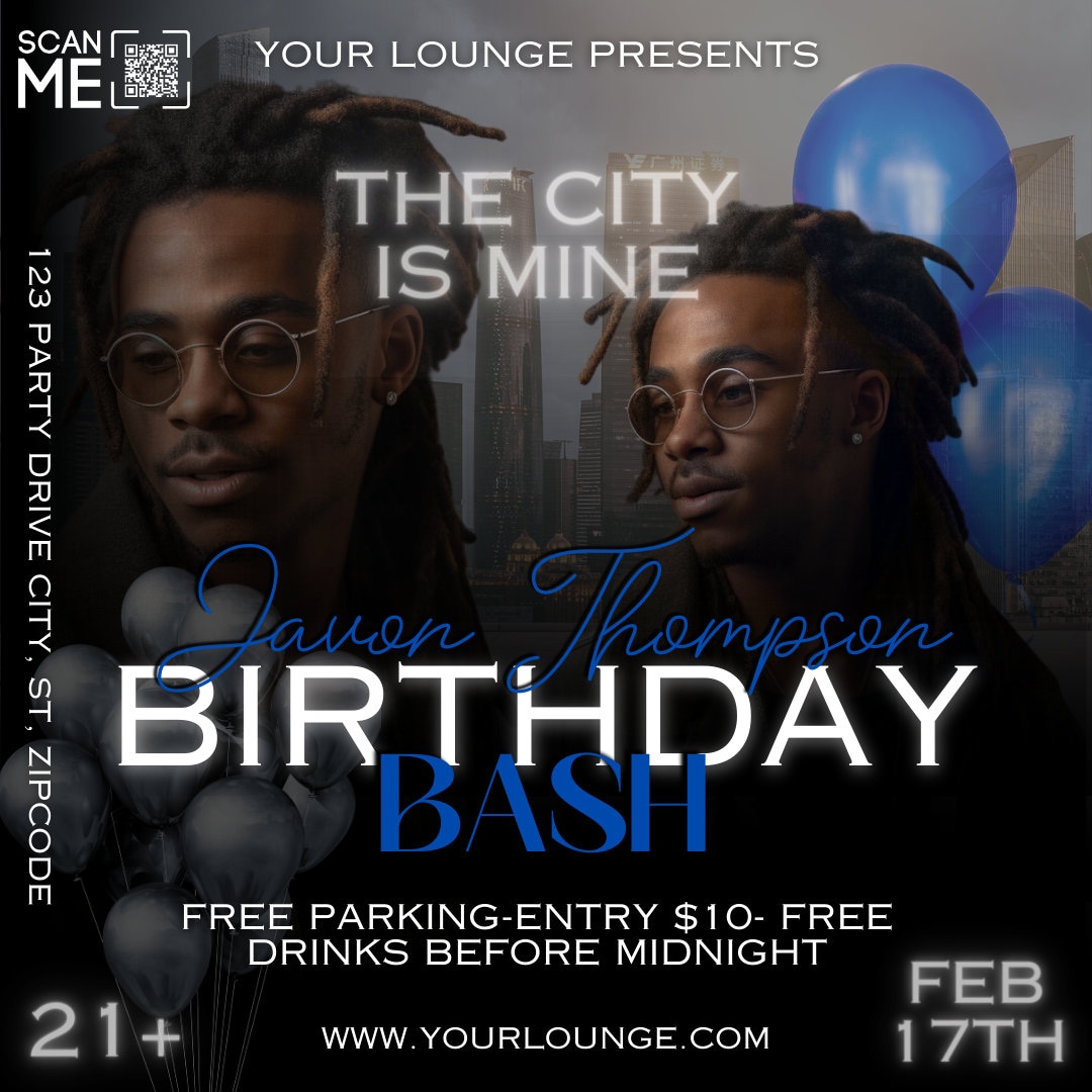 Editable Mens Birthday Party Flyer Template, Customizable DIY ...