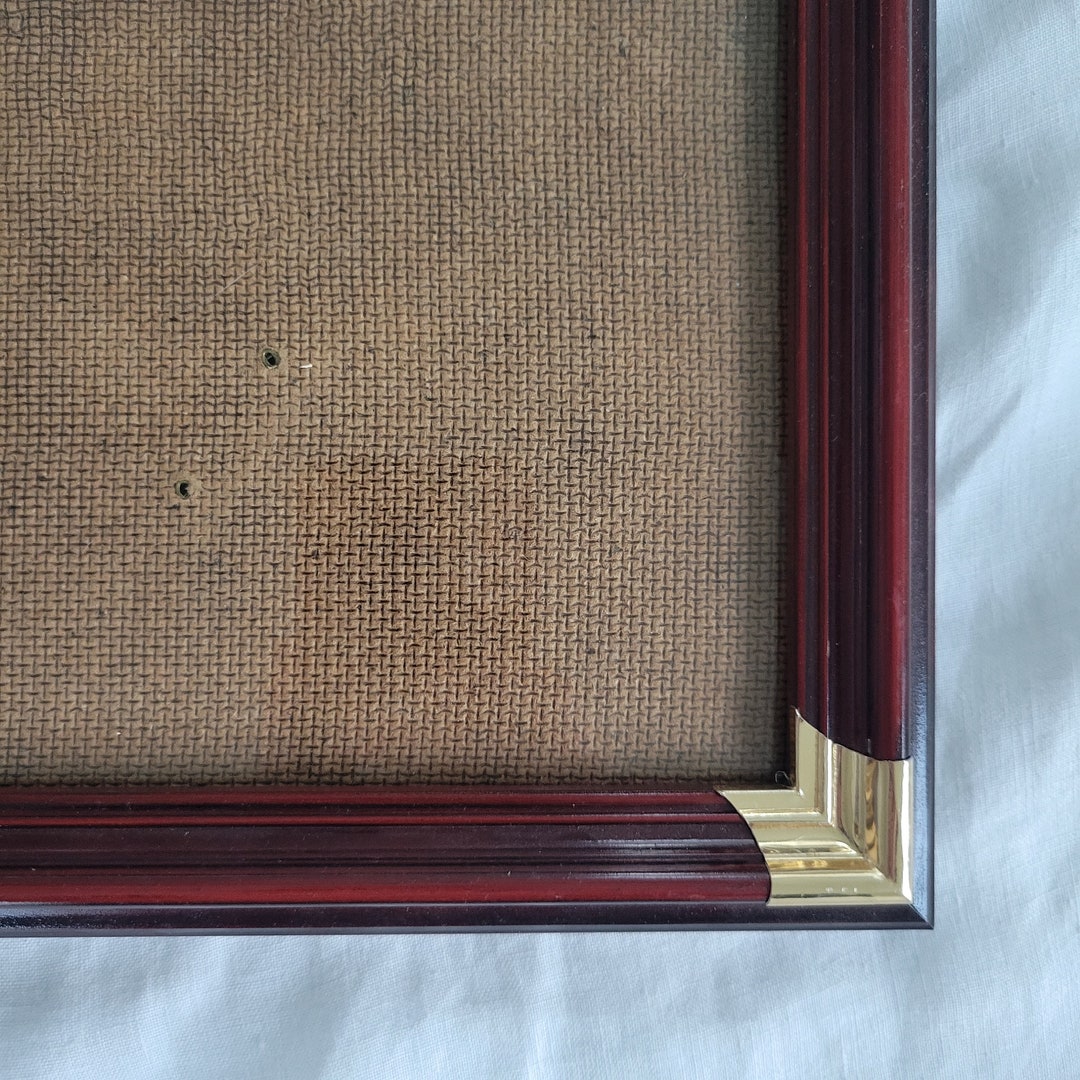 Vintage Burgundy Picture Frame With Gold Details - Holds a 5x7 in ...