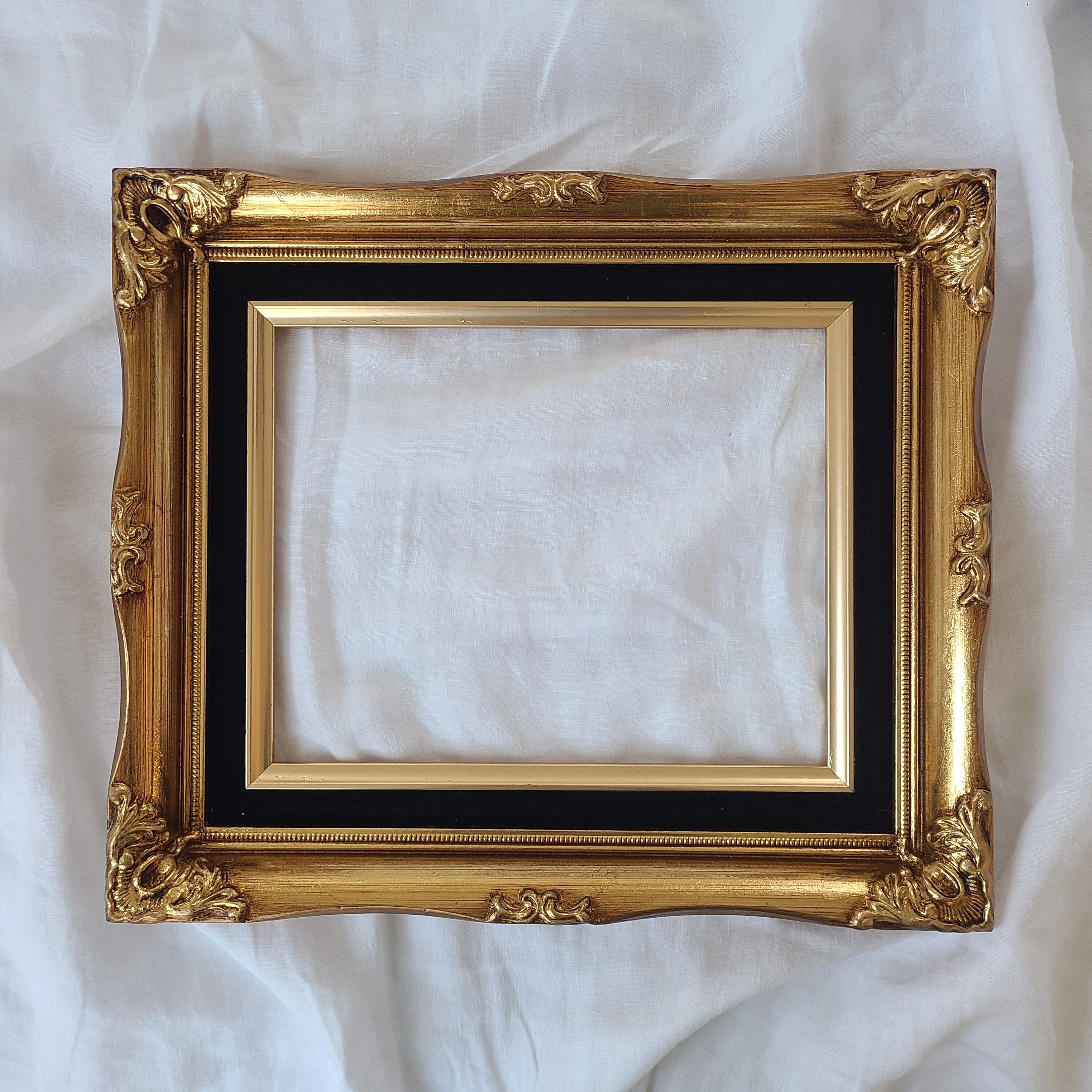 Vintage Siroco Gold Gilded Ornate Wooden Picture Frame With Black ...