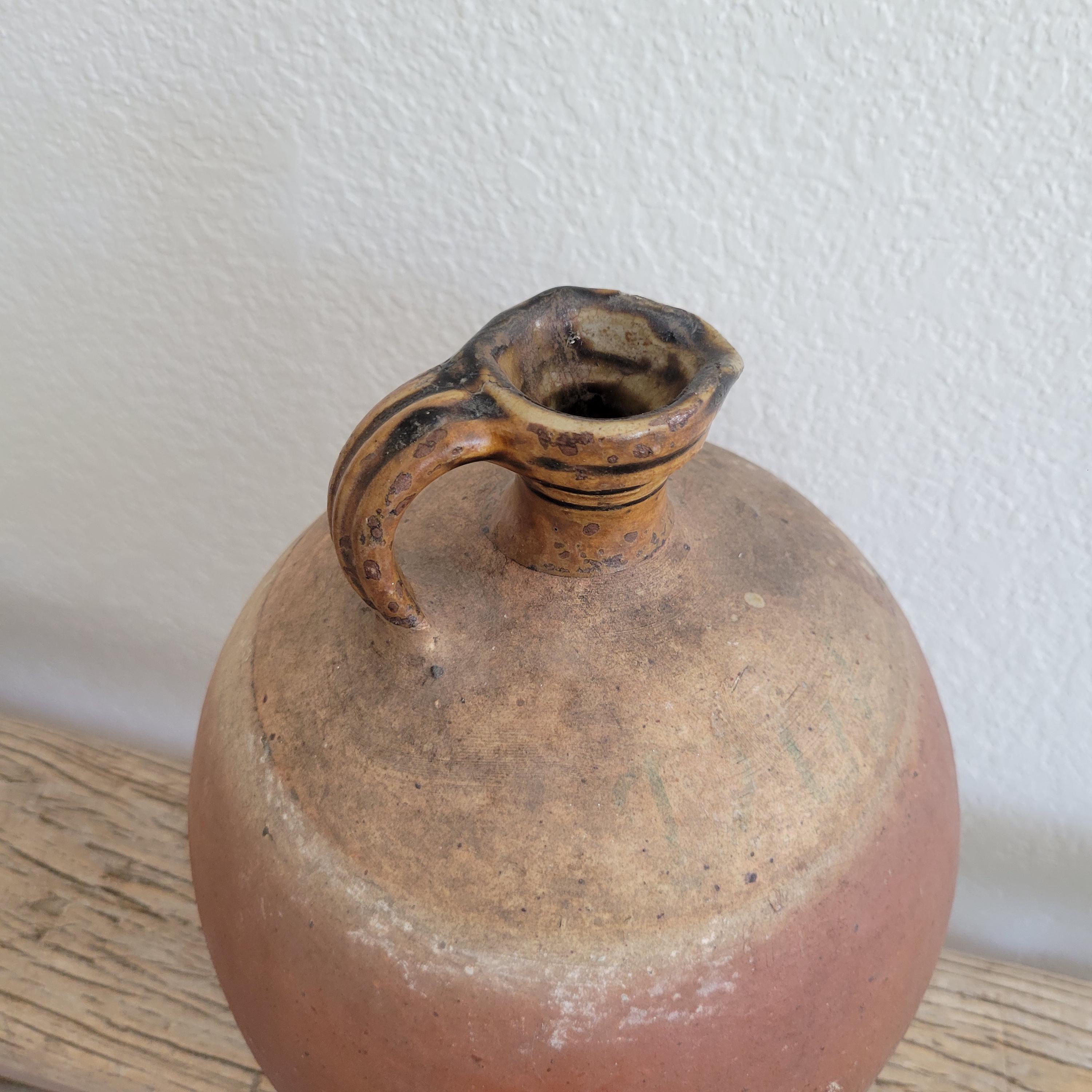 19th Century French Provincial Pottery Jug: Antique Stoneware ...