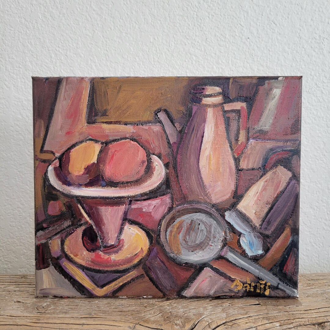Vintage Original Still Life Painting - Impressionist Painting on Canvas ...