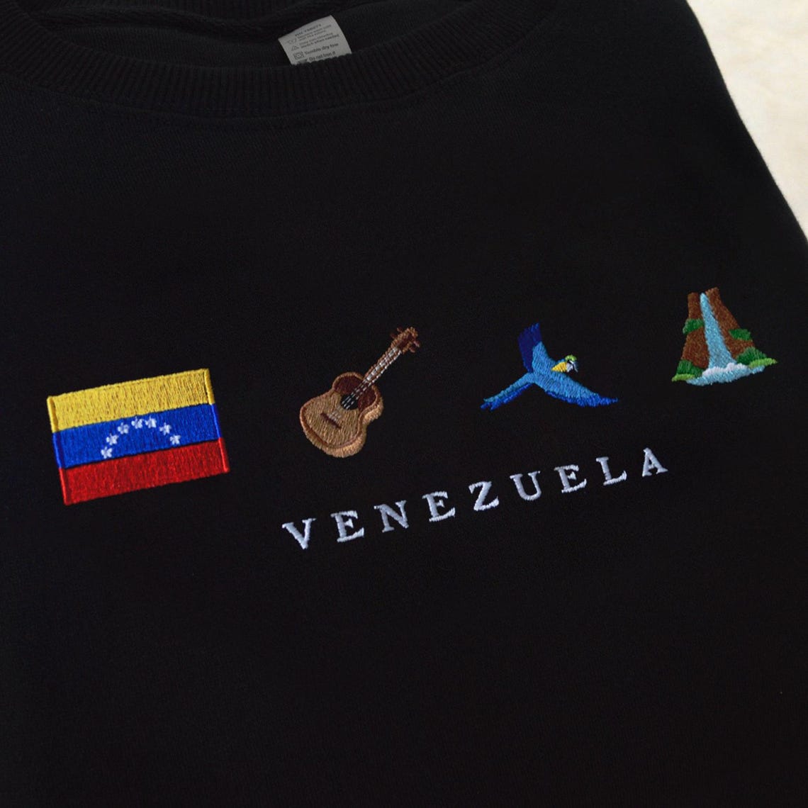 Venezuela Embroidery Sweatshirt: Cuatro, Guacamaya, Angel Falls - Etsy