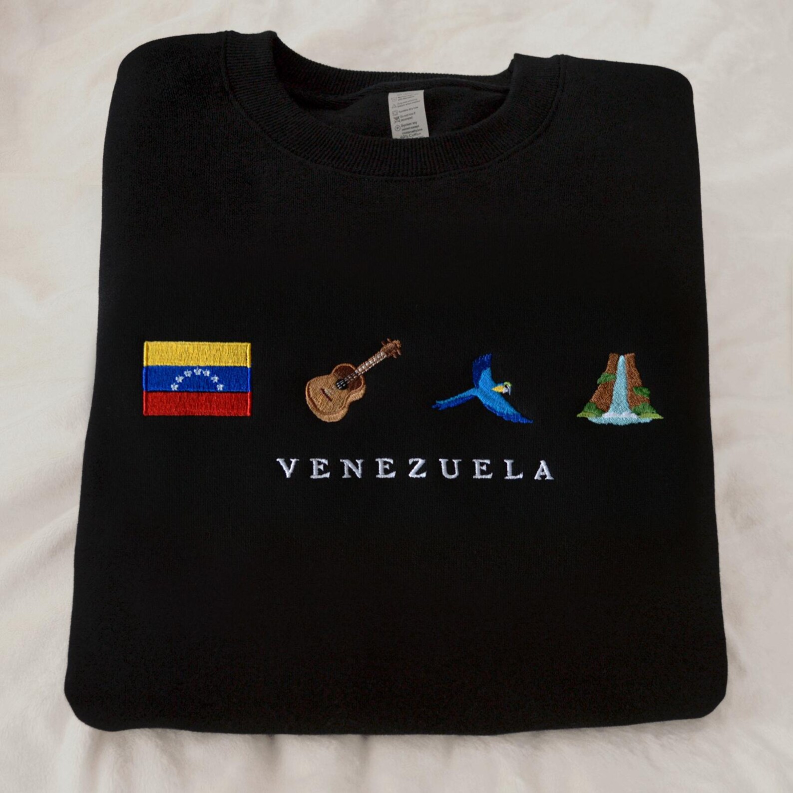 Venezuela Embroidery Sweatshirt: Cuatro, Guacamaya, Angel Falls - Etsy